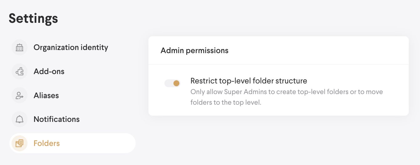 Restrict the creation of top level folders – Maestro